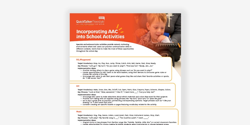 SLP Resources | QuickTalker Freestyle